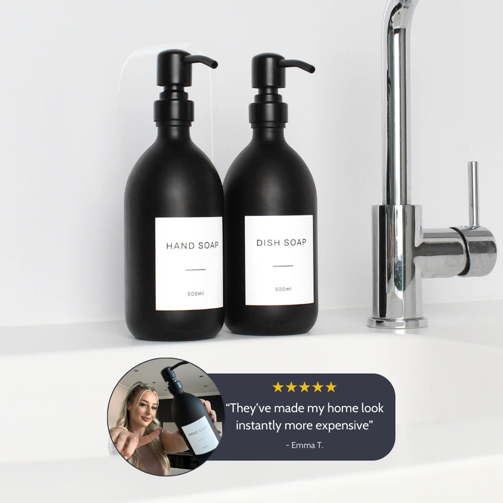 Matte Black Glass Dispenser Sets - for Home & Businesses | Namie ...