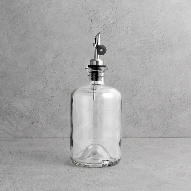 Home Clear Glass Oil Bottle With Label