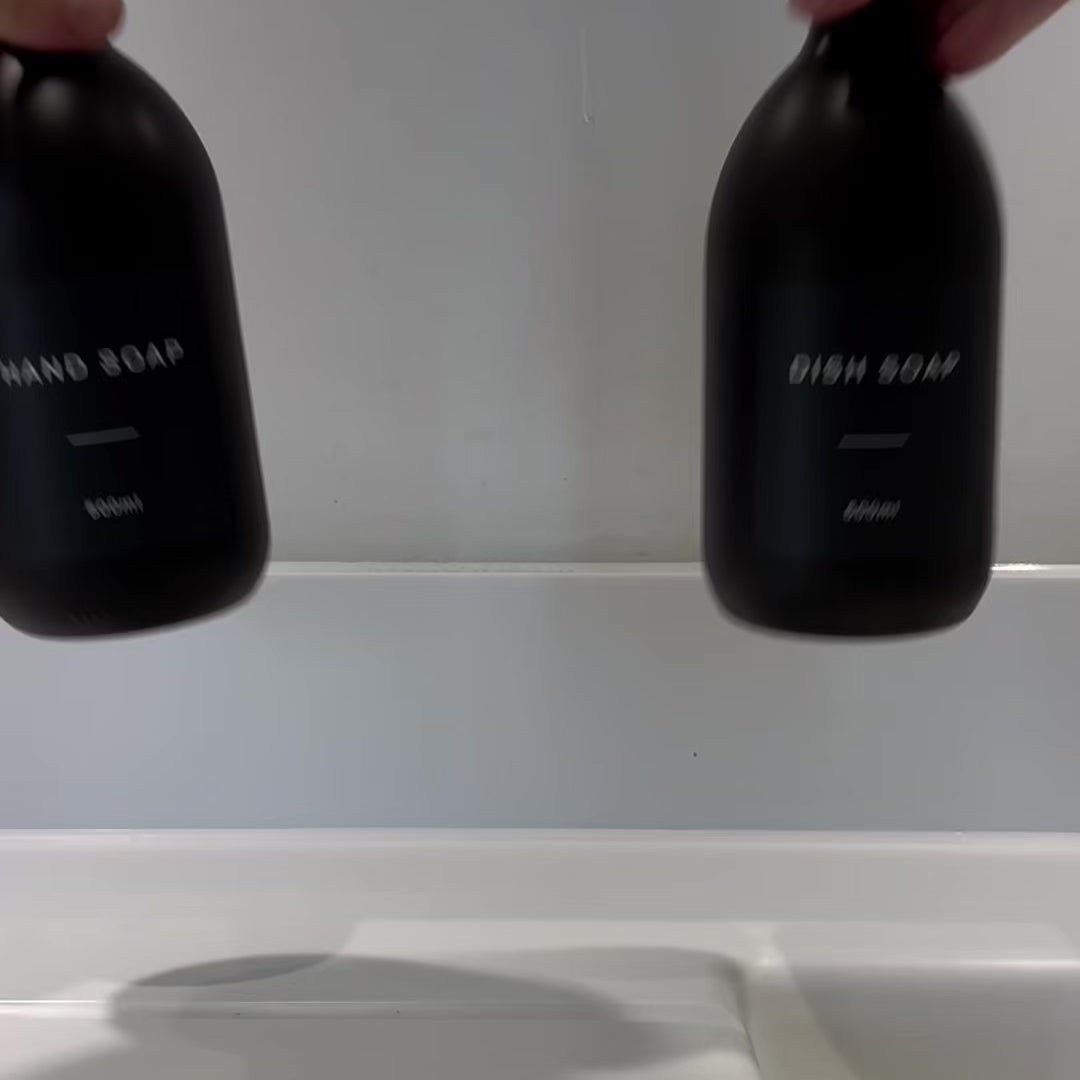 Labelled Matte Black Glass Soap Dispenser – For Home & Business – Namie ...