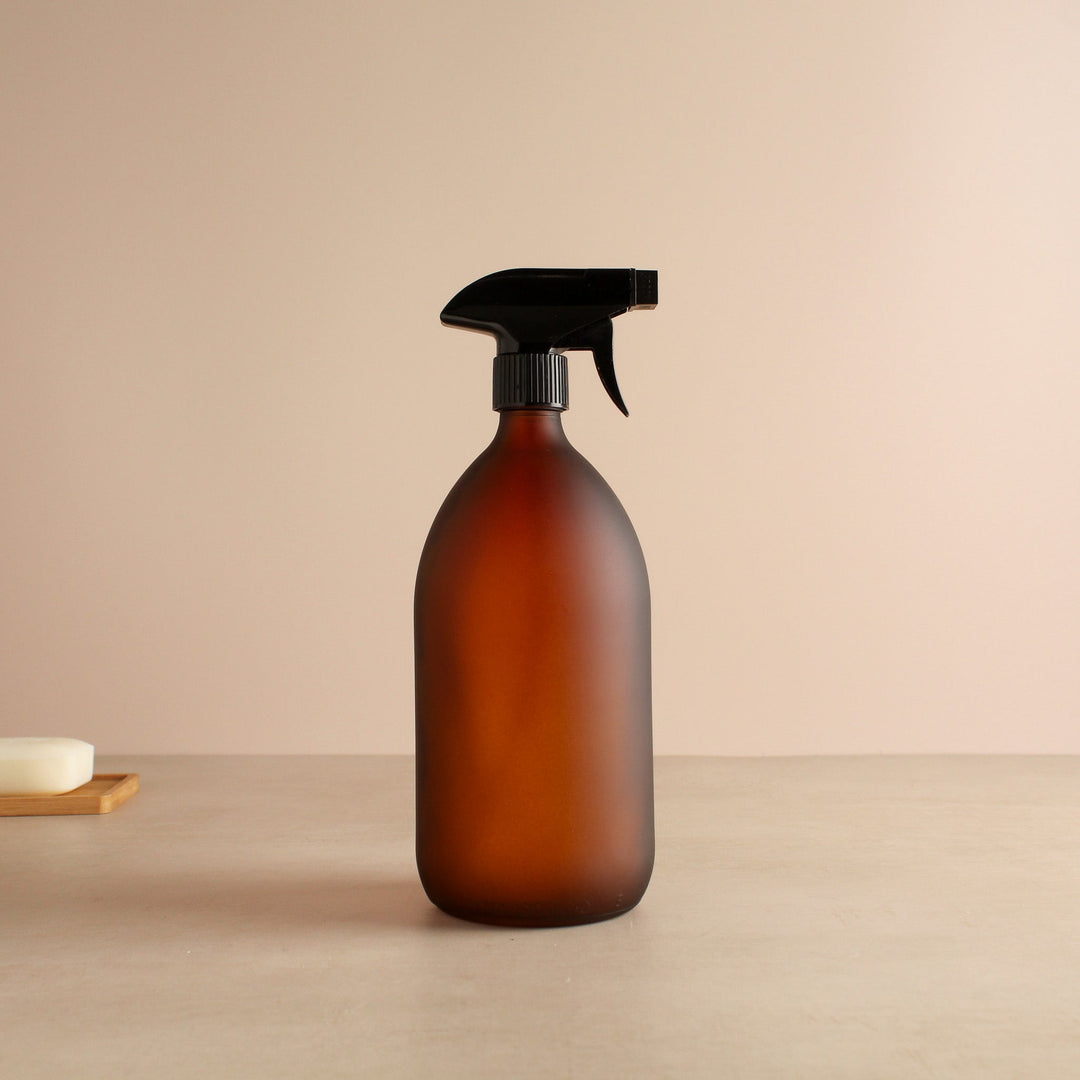 Frosted Amber Glass Spray Bottle For Cleaning Plants Free Shipping