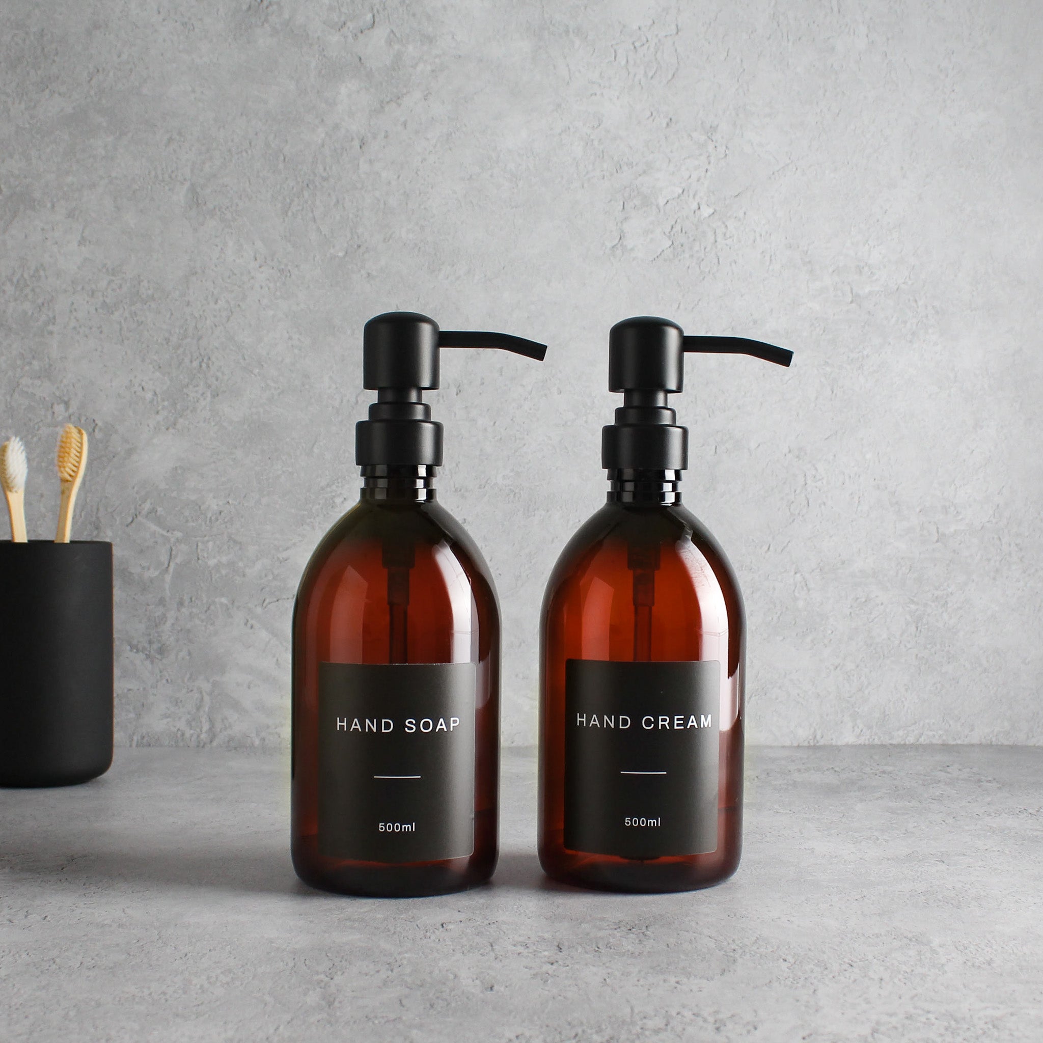 Amber Plastic Hand Cream/Soap Dispenser Set Of 2 | Free Shipping ...