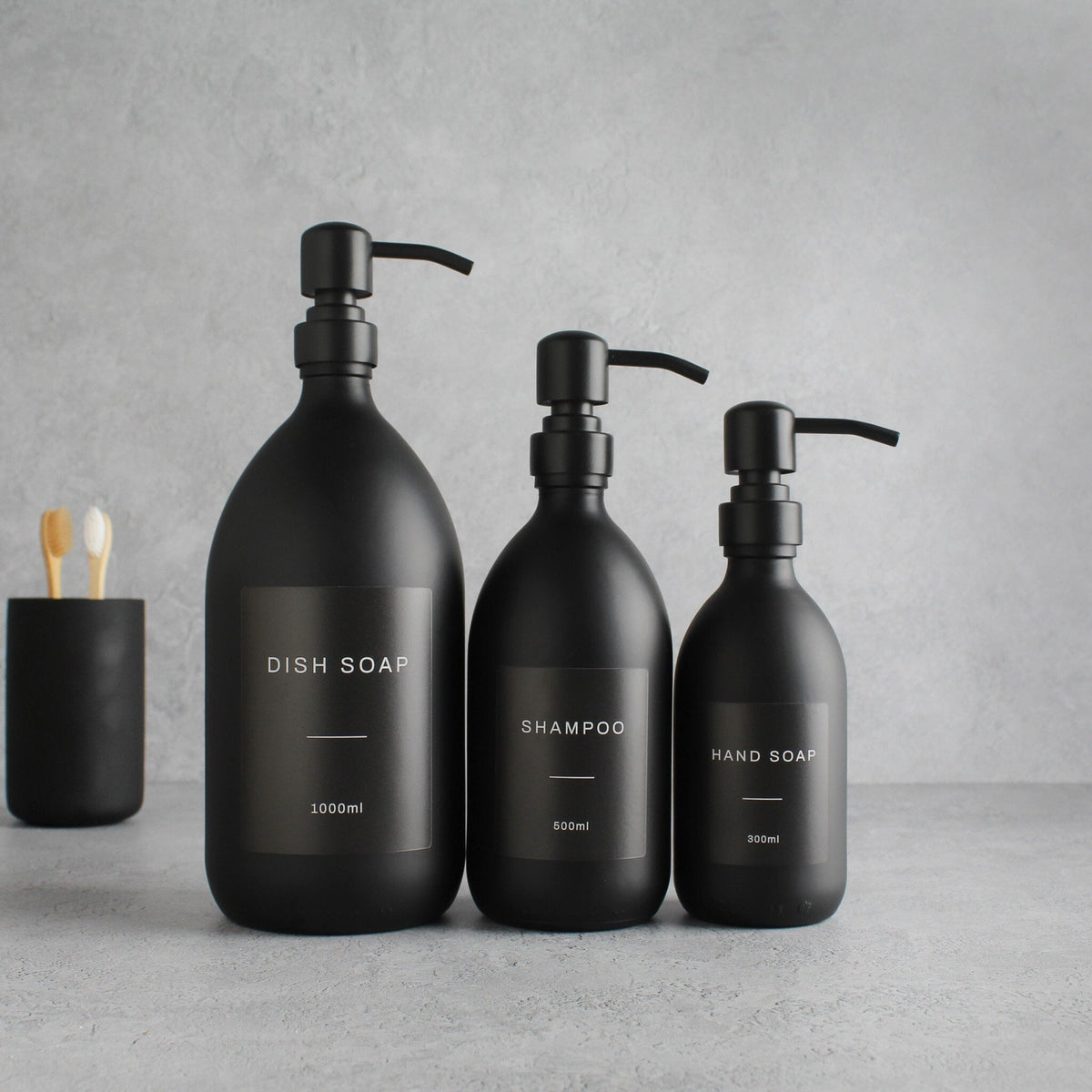 Matte Black Glass Soap Dispensers - for Home & Businesses | Namie ...