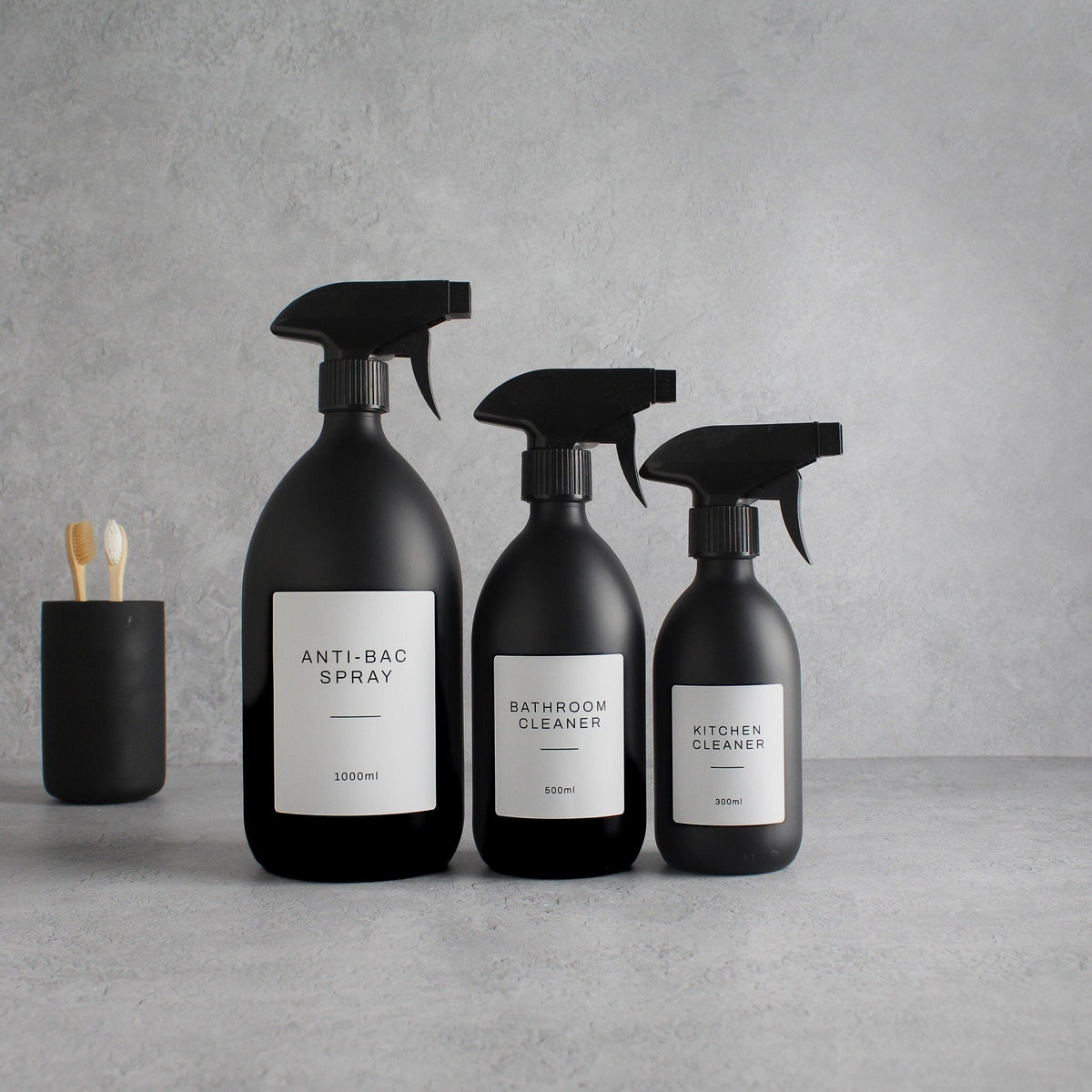 Matte Black Glass Spray Bottle For Cleaning / Plants | Free Shipping ...