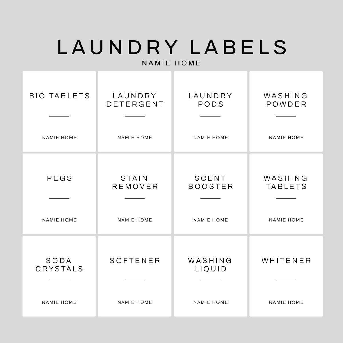 White Waterproof Storage Jar Laundry Labels Stickers | Organisation ...