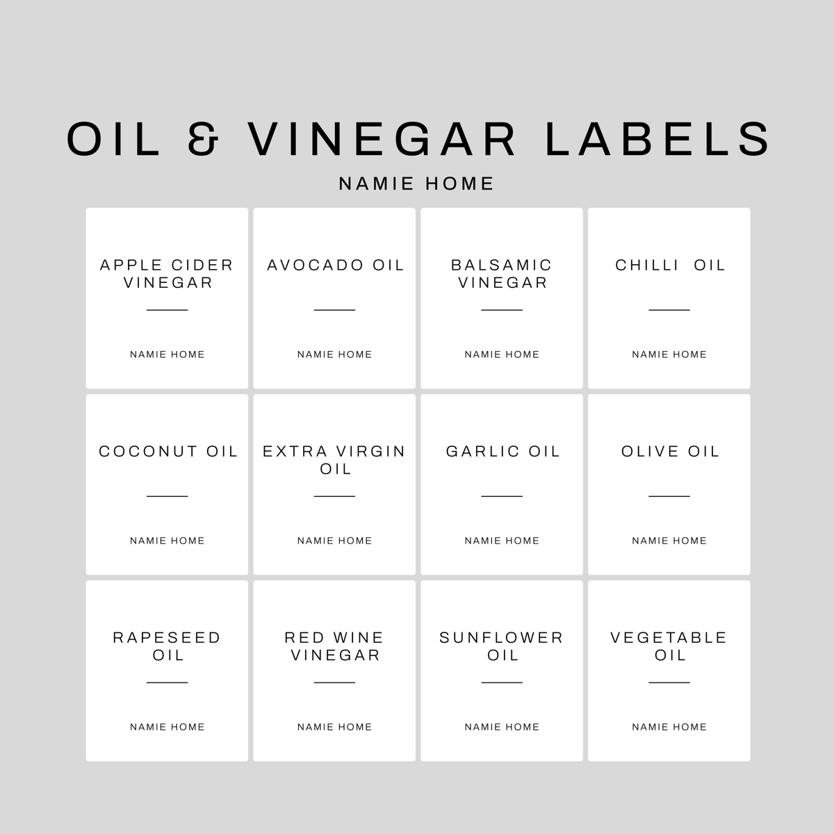 White Waterproof Oil / Vinegar Labels Stickers | Organisation – Namie Home